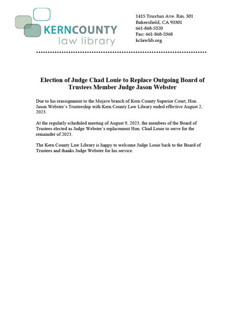 Judge Chad Louie Rejoins Kern County Law Library Board of Trustees ...